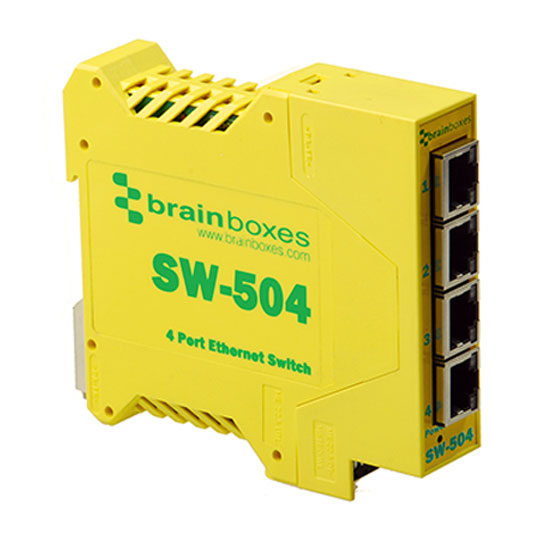 Brainboxes Industrial Ethernet Unmanaged 4 Port Switch LN53537 - SW-504 ...