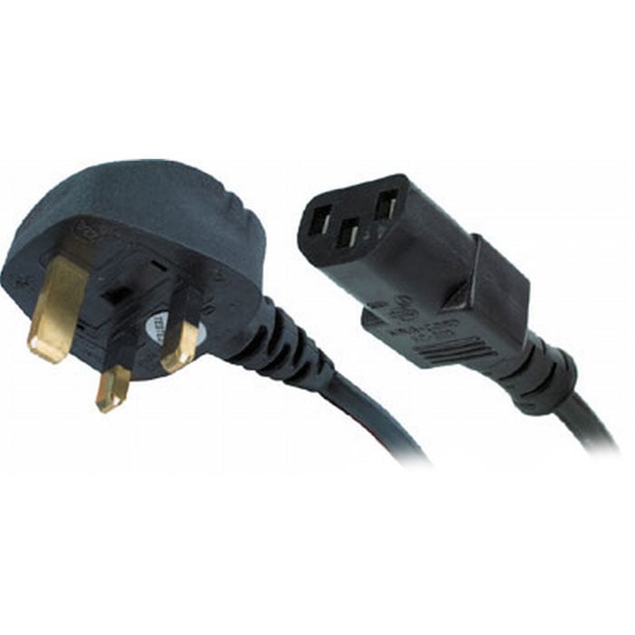 Xclio 5m Mains Kettle Lead UK Plug to C13 Power Cable/Cord - Black ...
