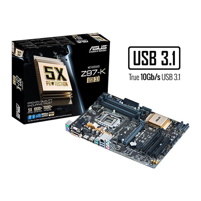 ASUS Z97-K USB 3.1 Intel ATX Motherboard LN63167 - 90MB0M00-M0EAY0 ...