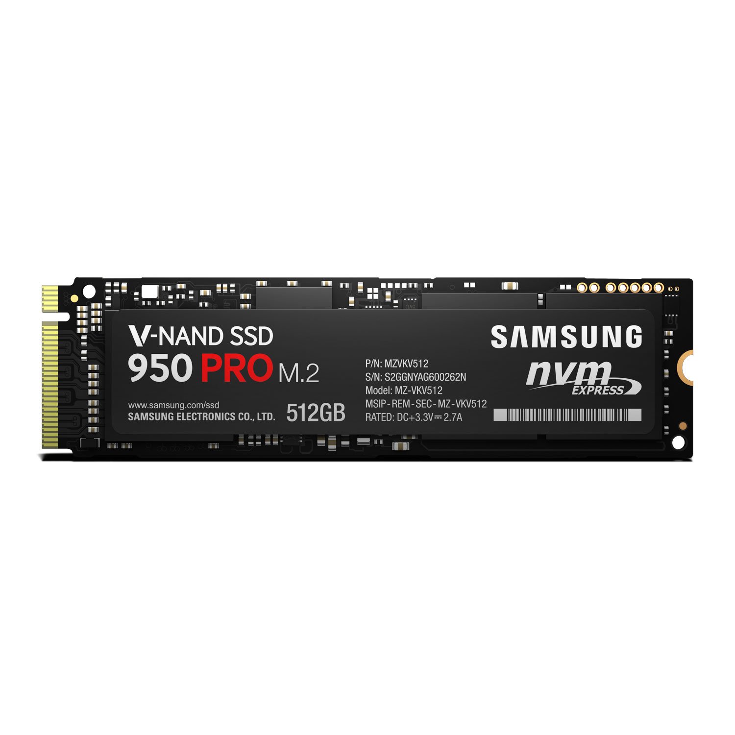 Samsung 950 PRO 512GB M.2 NVMe PCIe SSD SM950 Solid State Drive LN67618 ...