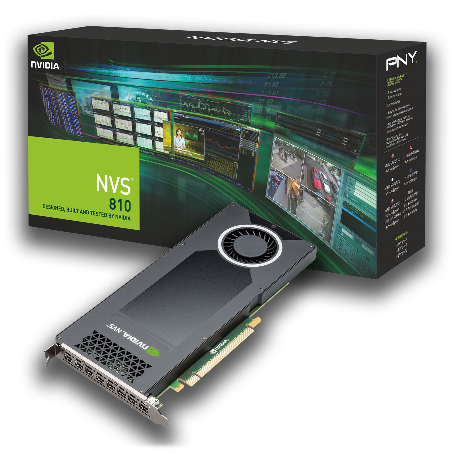PNY NVIDIA Quadro NVS 810 DVI NVIDIA Pro Graphics Card 4GB LN68986 ...
