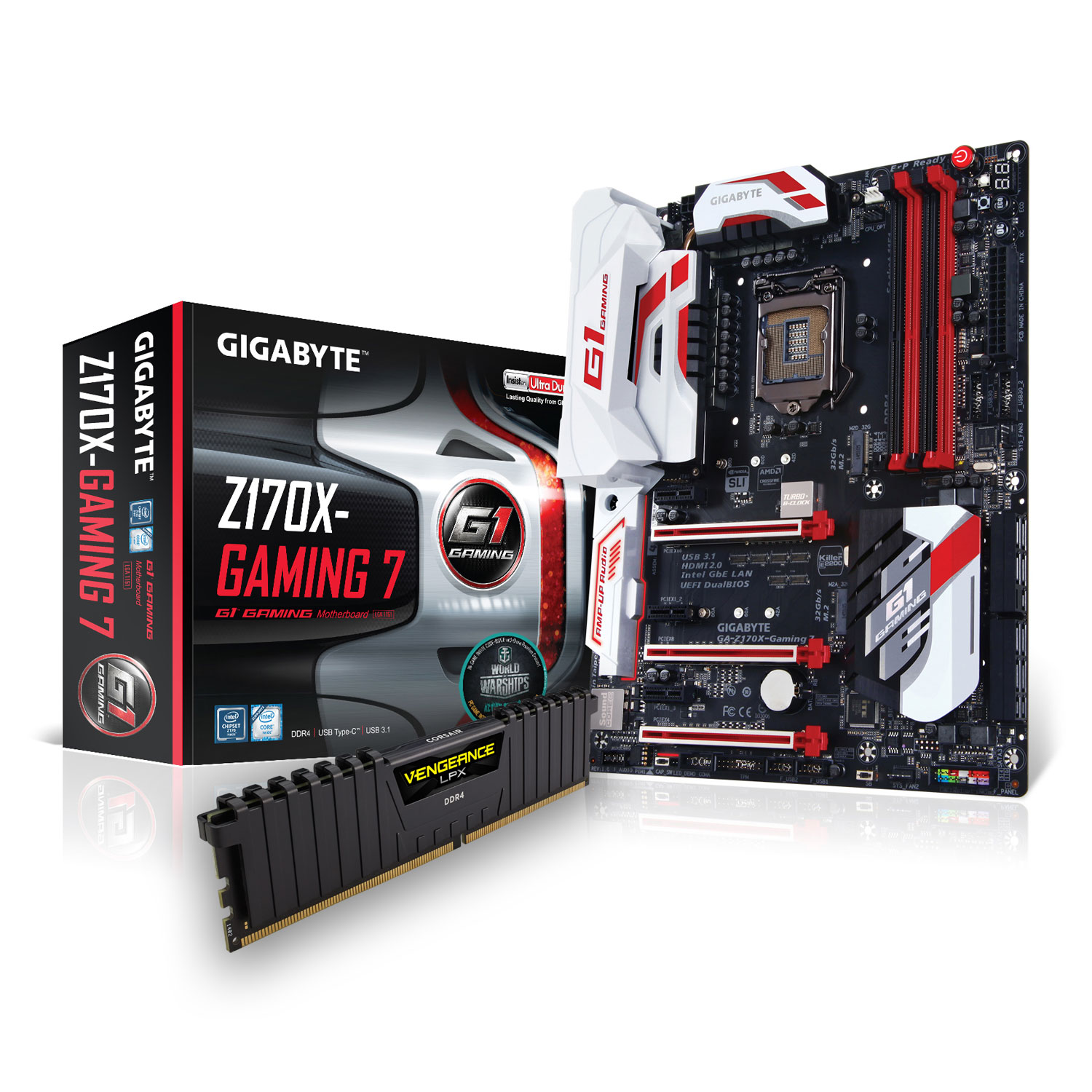 Gigabyte Z170X Gaming 7 Motherboard + 8GB DDR4 2666 LPX Memory LN70368 ...