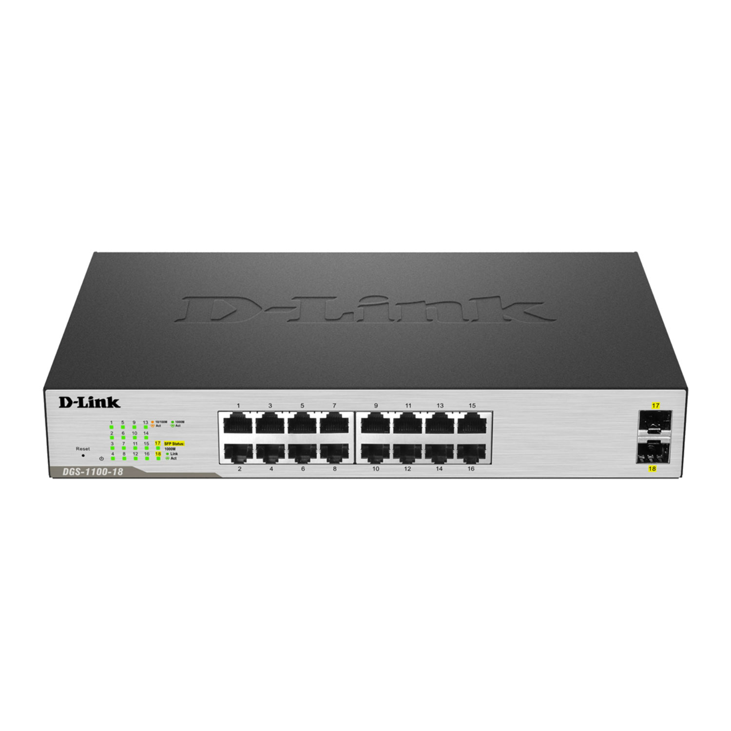 D-Link 18-Port Gigabit Smart Switch LN72217 - DGS-1100-18 | SCAN UK