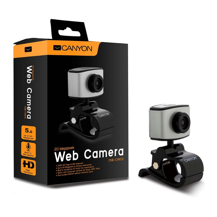 Canyon HD USB 2.0 MP 720p Webcam CNE-CWC2 LN74155 - CA-CNE-CWC2 | SCAN UK