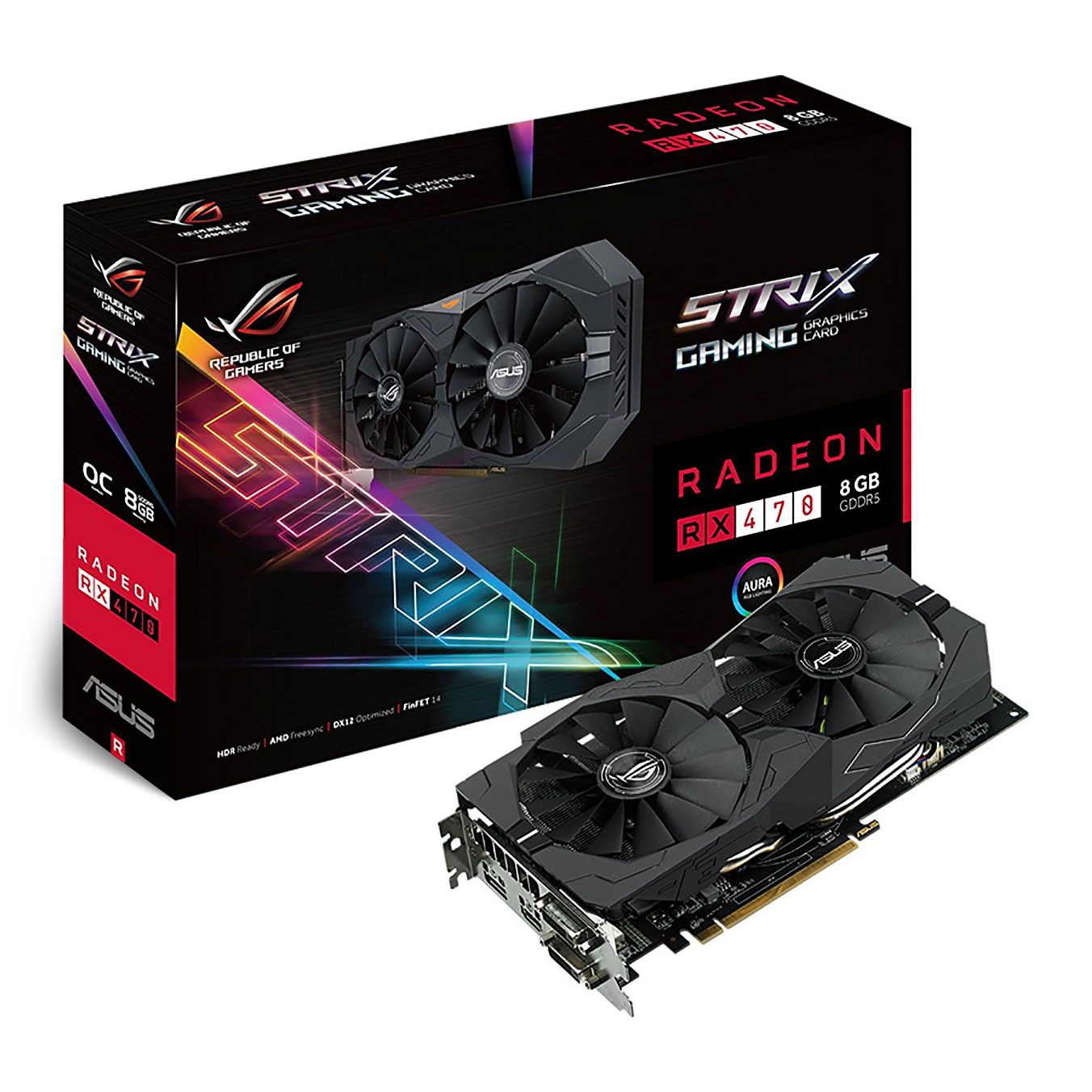 ASUS STRIX GAMING OC AMD Radeon RX 470 8GB Graphics Card LN79023 ...