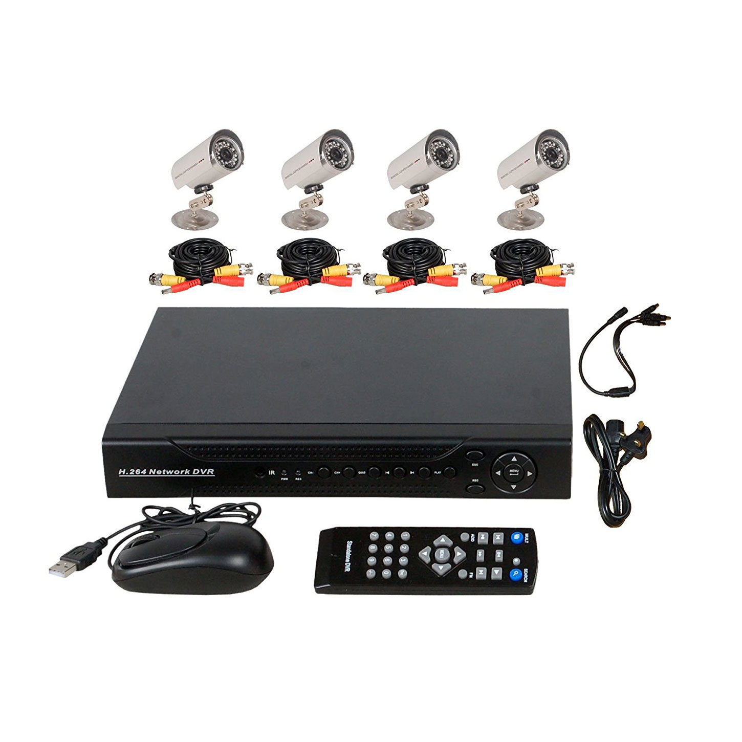 Premier AV HSD7604B 1TB 4CH H.264 DVR Security and Surveillance System ...