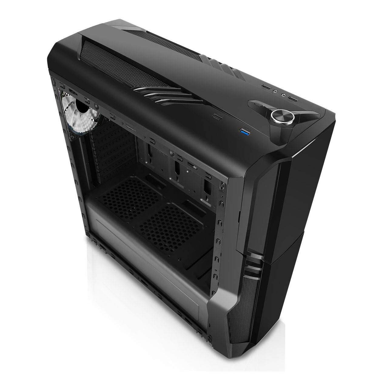 CIT G Force Black PC Gaming Case with 3 x RGB Fans & Remote LN80526 ...