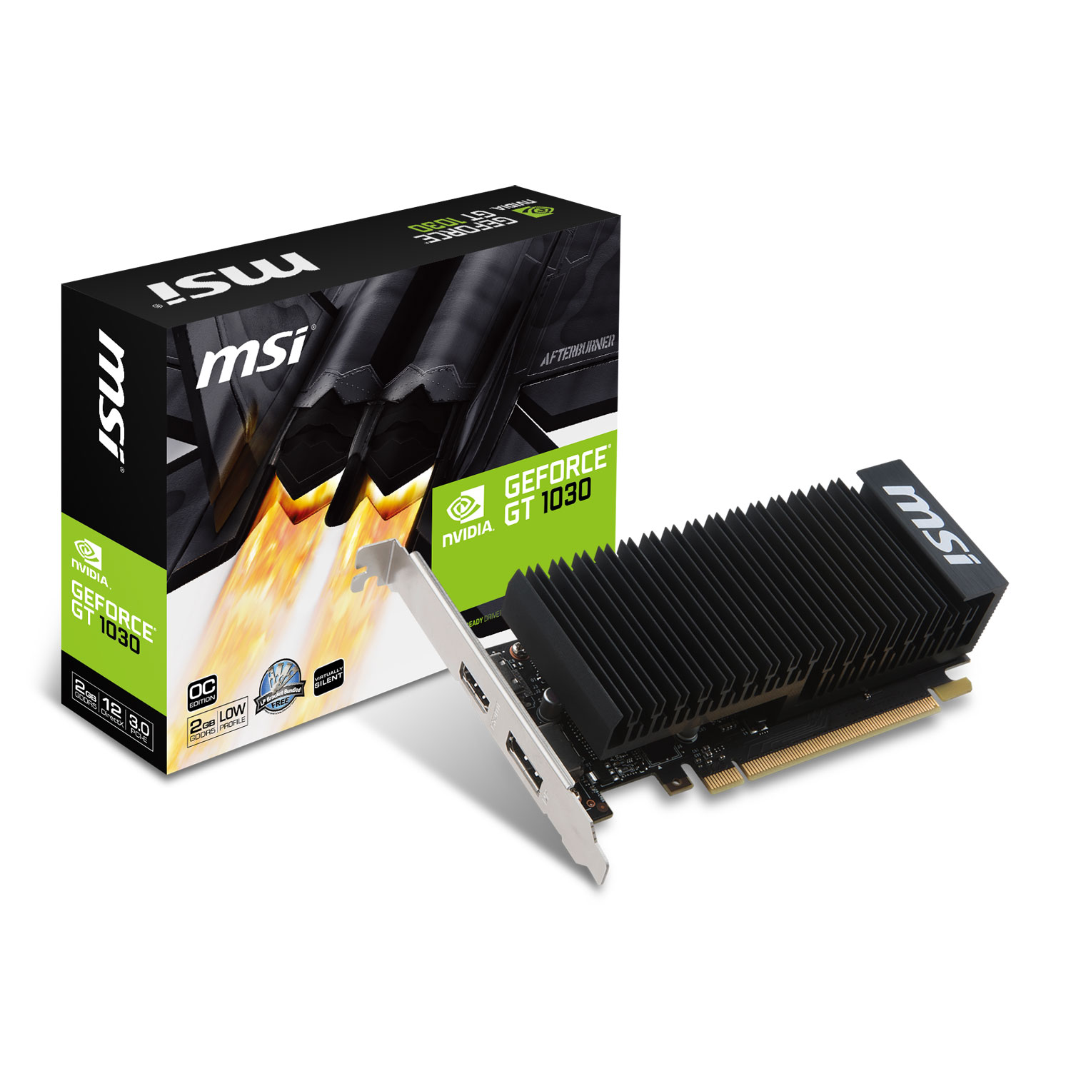 MSI NVIDIA GeForce GT 1030 2GB Passive OC Low Profile Graphics Card ...