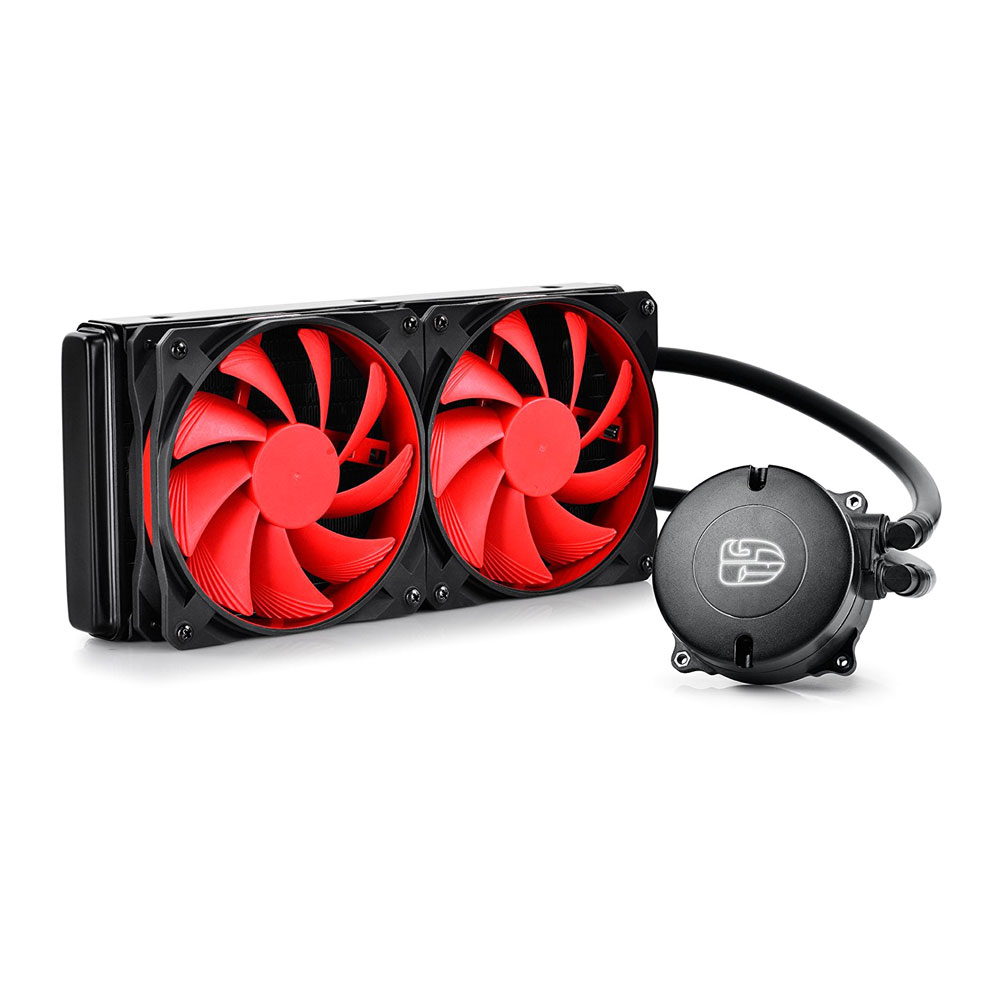 DeepCool MAELSTROM 240 AIO Liquid CPU Cooler Black with Red Fans ...
