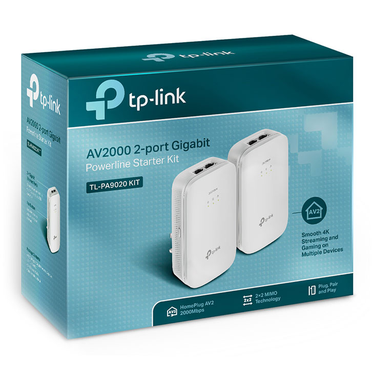 TP Link 2-Port Gigabit HomePlug Powerline Twin Pack LN82148 - TL ...