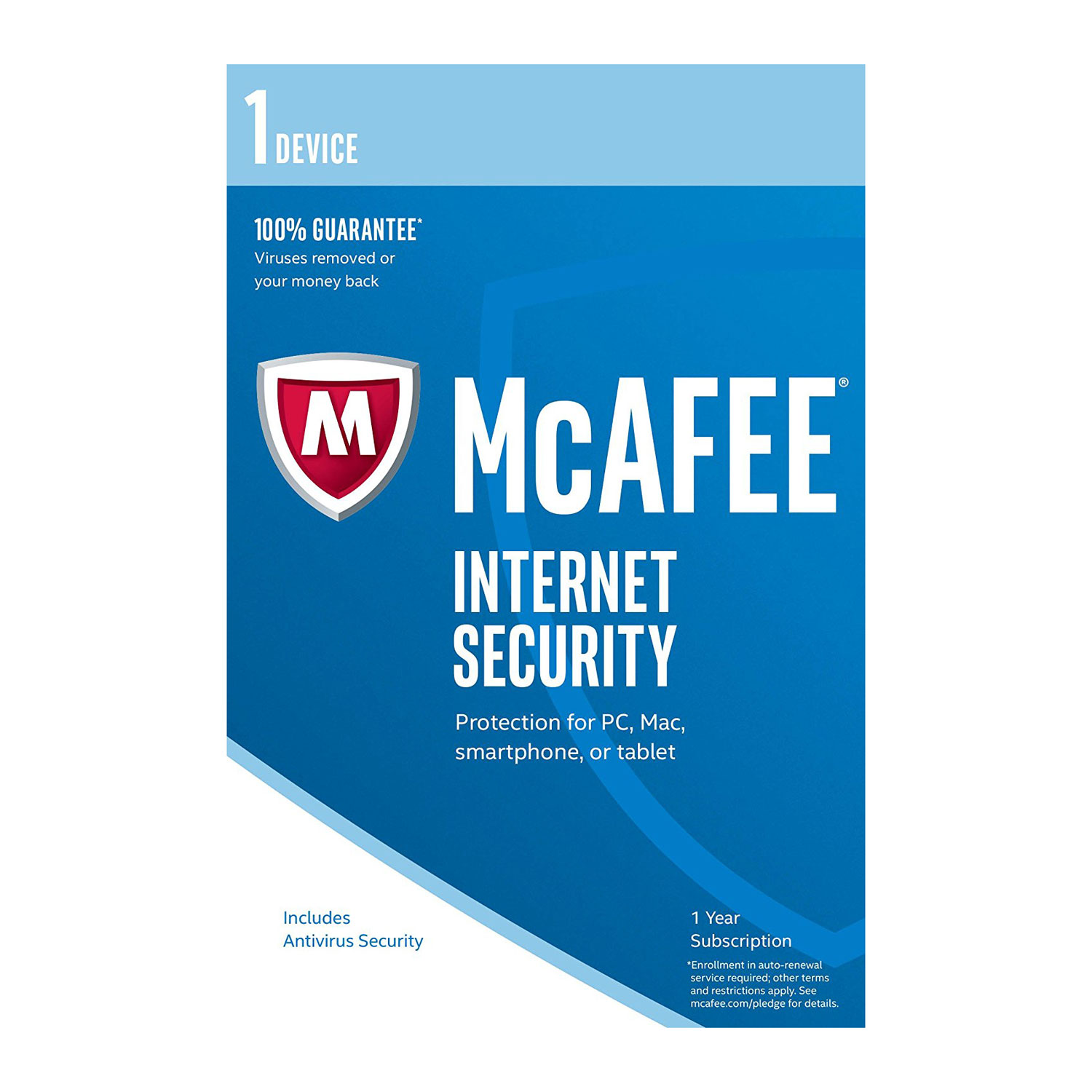 1 PC McAfee Intel Internet Security Software 1 Year Key Protection ...