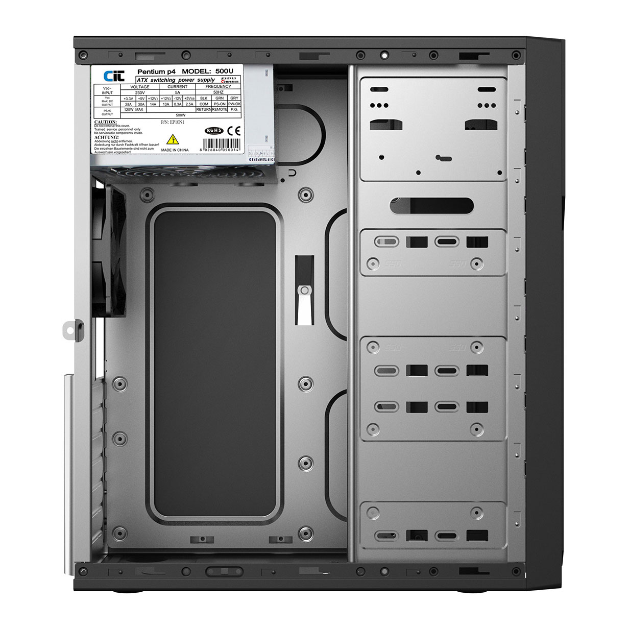 CiT Classic Mid Tower PC Case with 500W PSU/Power Supply LN89415 - CIT ...