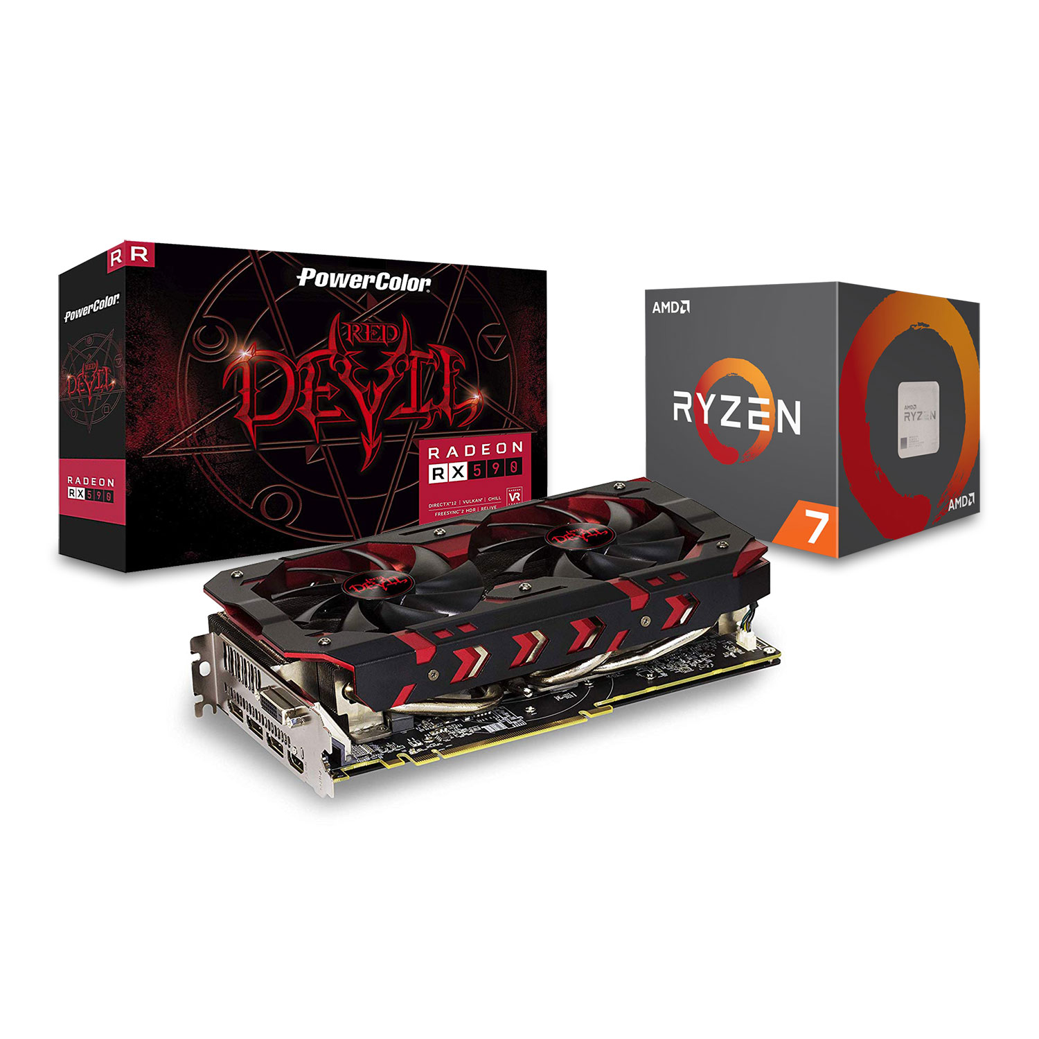 PowerColor RX 590 Red Devil 8GB GPU + AMD Ryzen 7 2700 CPU Bundle ...