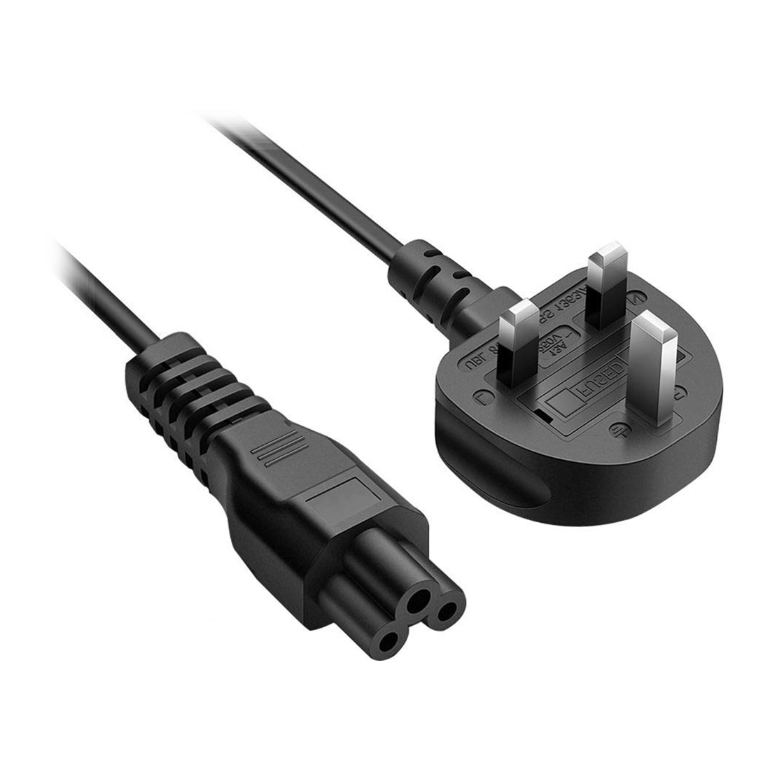 Xclio 3m Mains Lead UK Plug to C5 Power Cable/Connector LN99296 - XCLIO/CLOVER/3M/BLACK/C5 | SCAN UK
