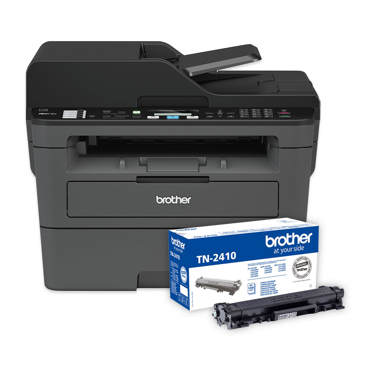 Brother Mono Multifunction Laser Printer w/ Additional Black Toner ...