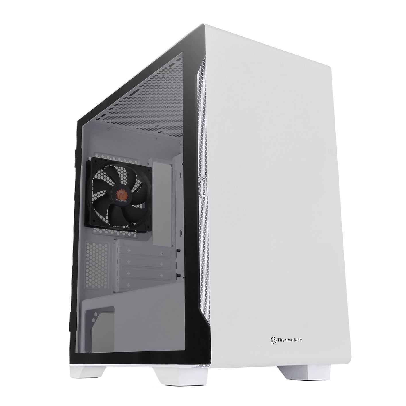 Thermaltake S100 TG Snow Tempered Glass Micro-ATX Case - White LN106947 ...