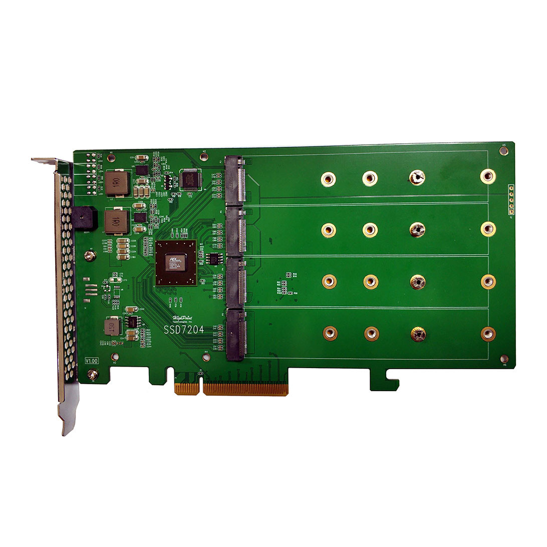 HighPoint SSD7204 4x M.2 NVMe SSD Raid Controller LN108375 | SCAN UK