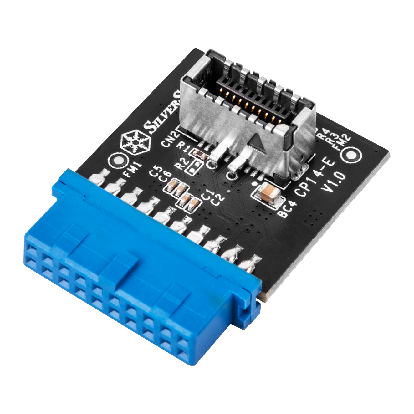 Silverstone USB 3.0 Internal (19-Pin) Header to USB 3.1/3.2 Type-C (20 ...