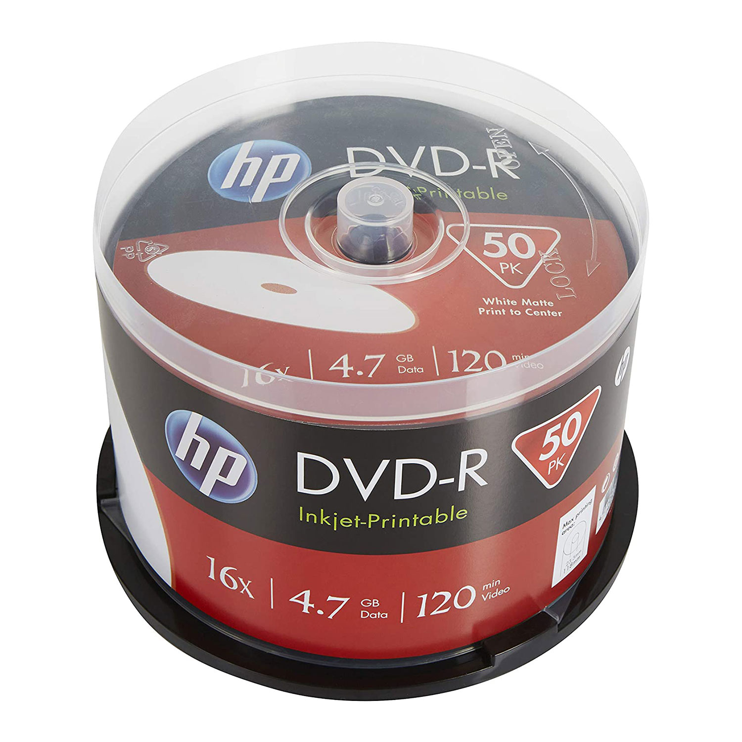 HP DVD-R 4.7GB Single Layer Full Face Printable 50pcs LN118544 - 69317 ...