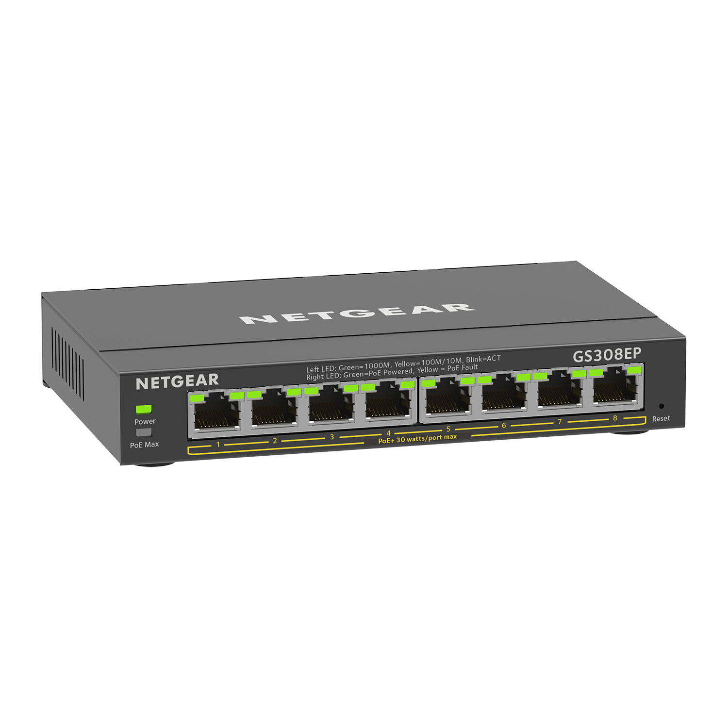 NETGEAR 8-Port Gigabit Ethernet Plus Desktop Switch with 8-Port PoE+ ...
