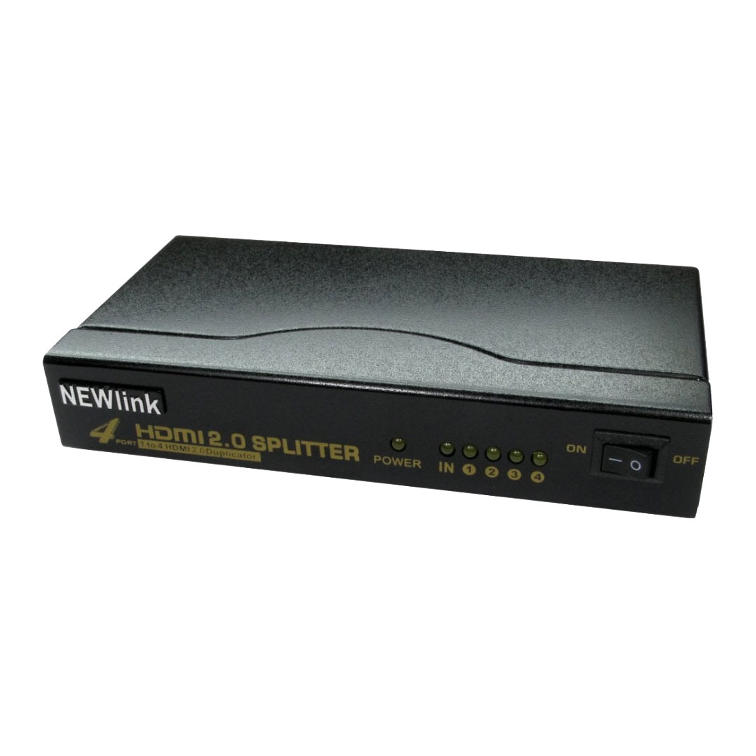 Newlink 4 Port HDMI 2.0 Splitter Box LN125651 - NLHDSP204-HD2 | SCAN UK