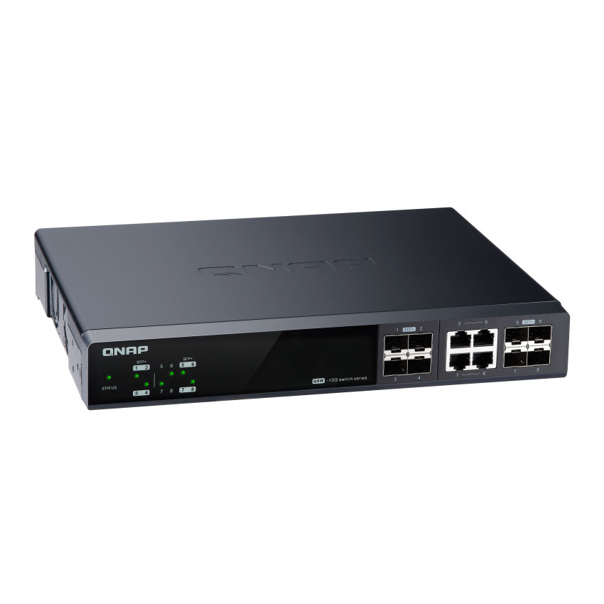 QNAP 8 Port 10GbE Layer 2 Web Managed Desktop Switch LN125911 - QSW ...