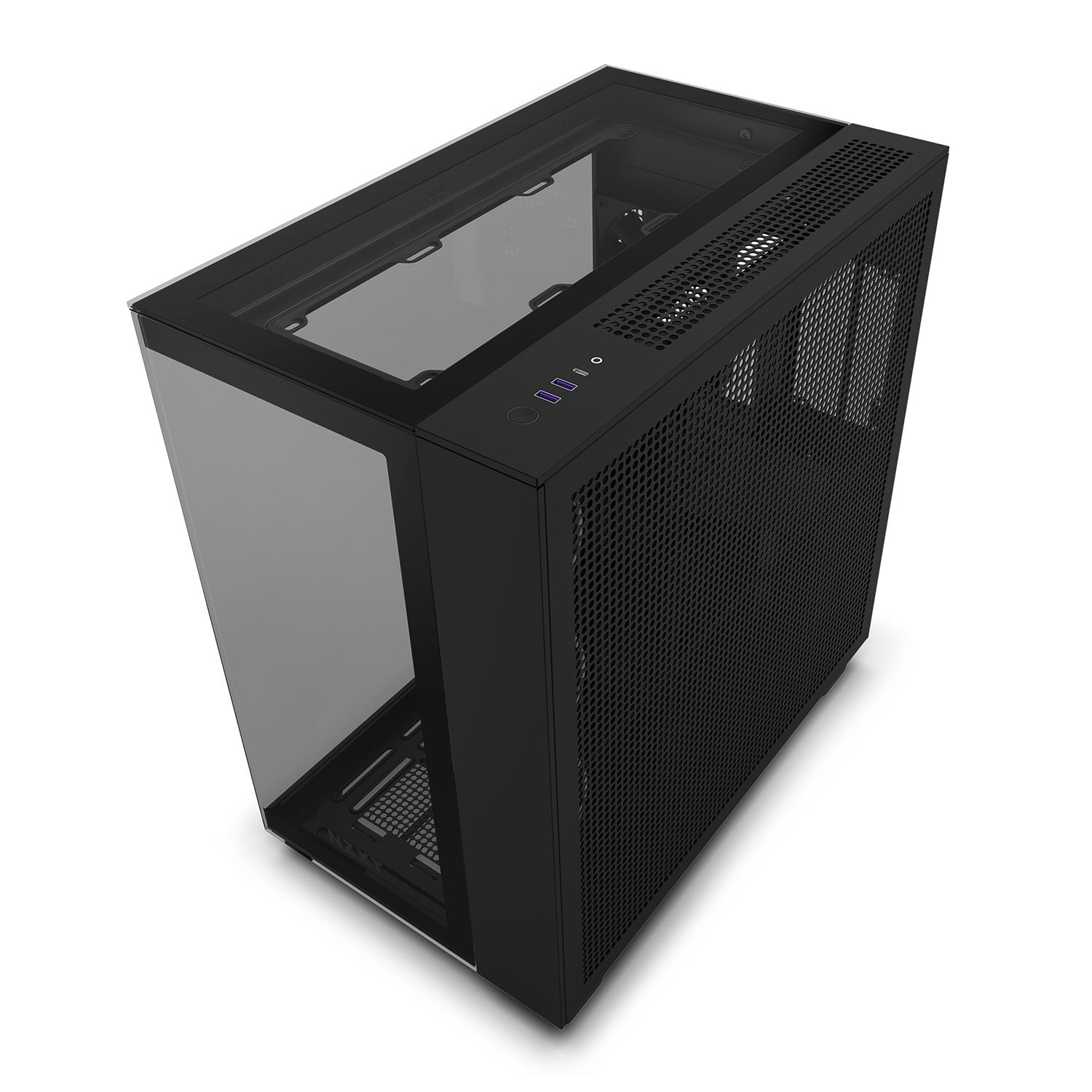 NZXT H9 Elite Black Mid Tower Dual Chamber Tempered Glass Gaming Case ...