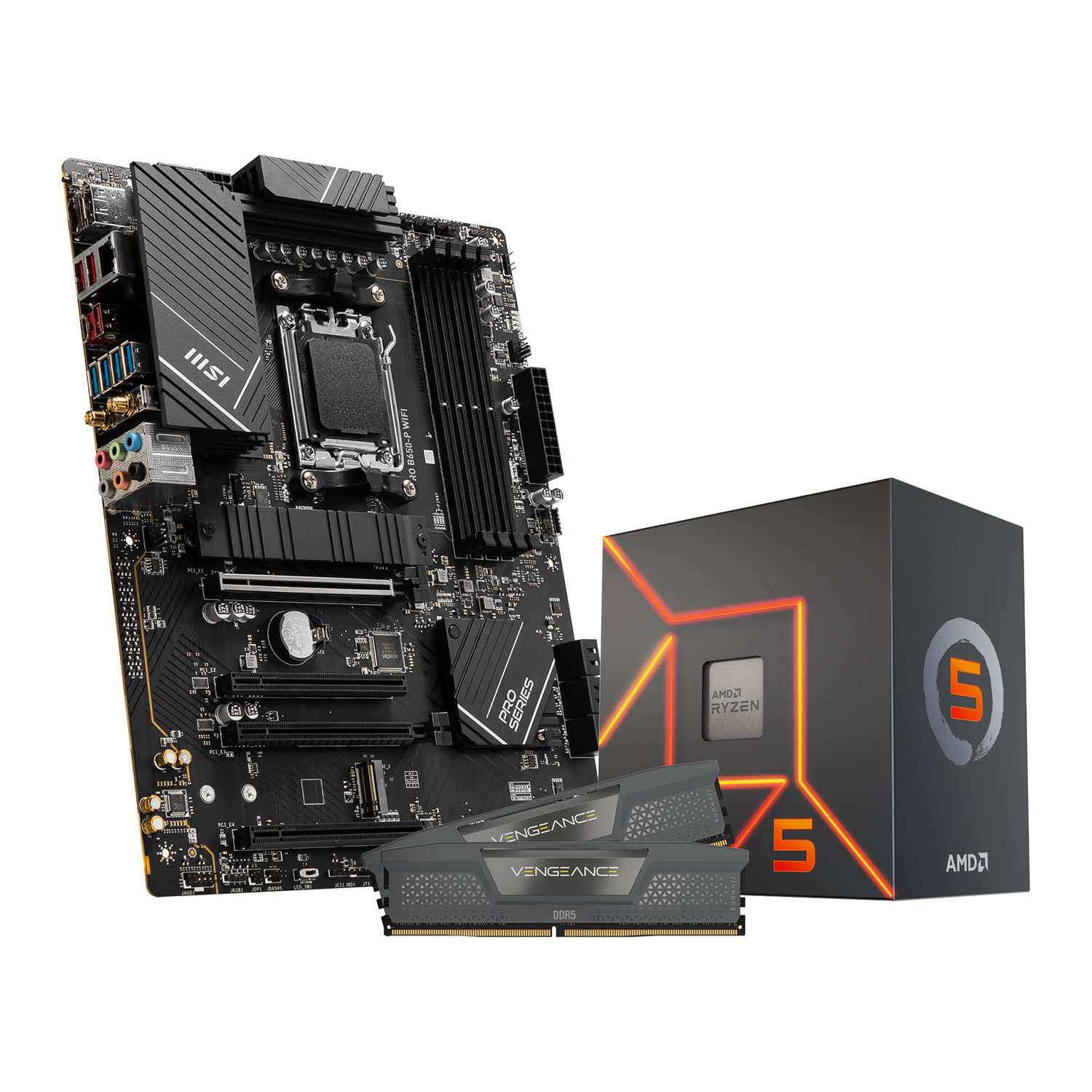 MSI B650-P WIFI + AMD Ryzen 5 7600 CPU + 32GB Corsair RAM Bundle LN134787 - AMD Ryzen™ 5 7600 ...