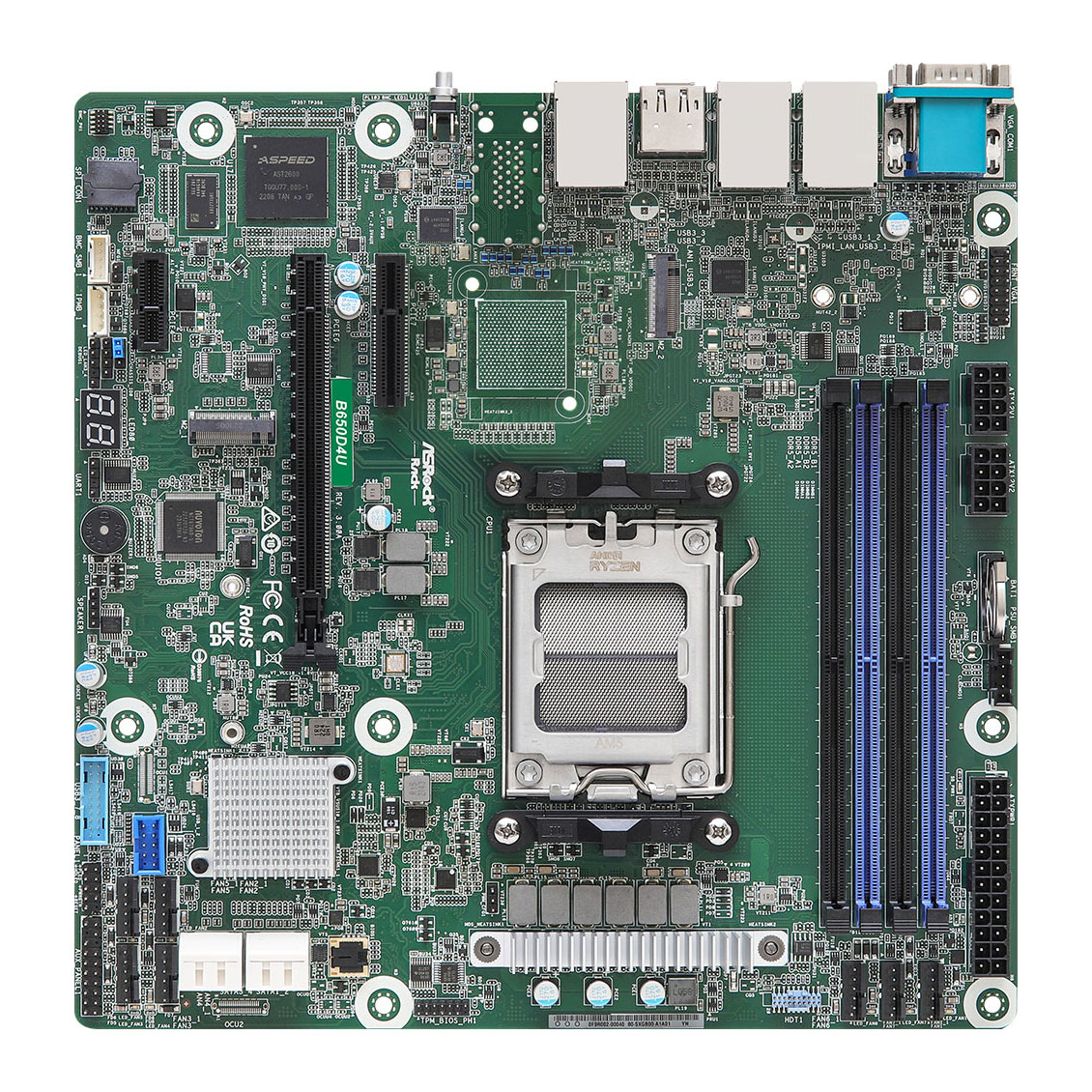 ASRock Rack AMD B650D4U DDR5 Micro-ATX Server Motherboard LN138433 ...