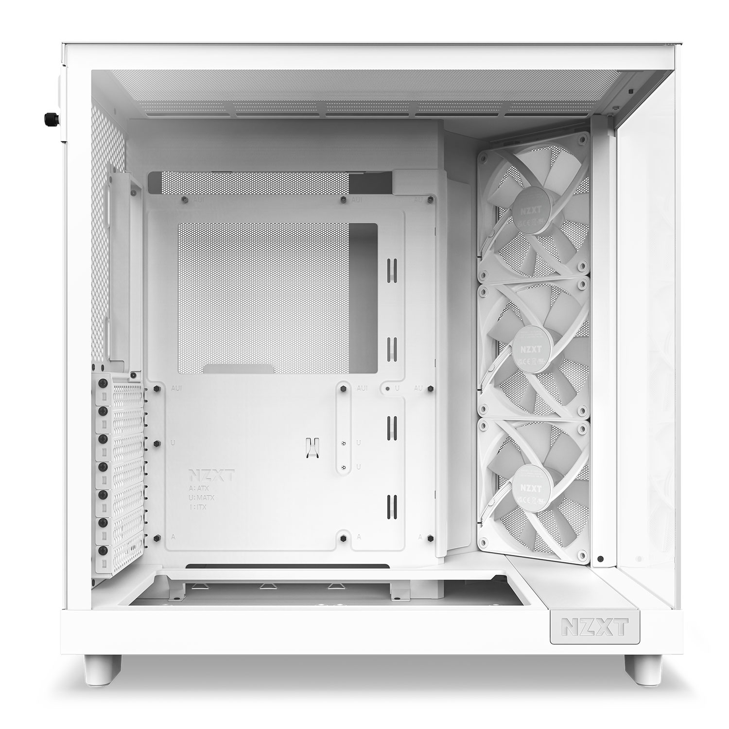NZXT H6 Flow RGB White Compact Dual-Chamber Tempered Glass PC Case ...