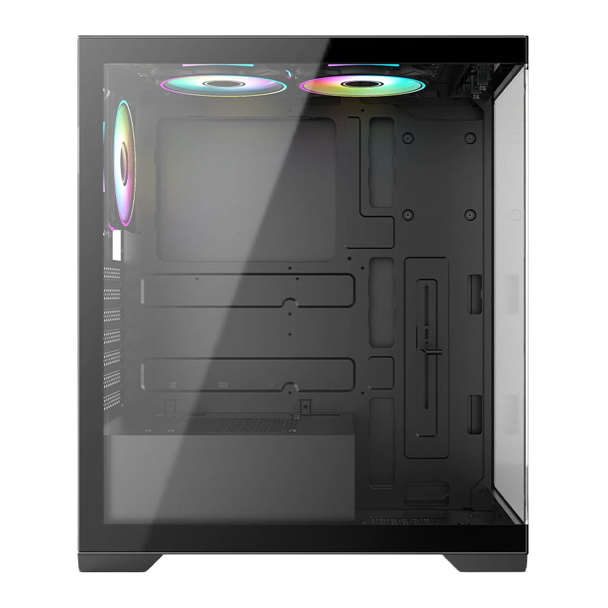 Vida Vetro Black 2-WAY Tempered Glass ATX PC Gaming Case LN144568 ...