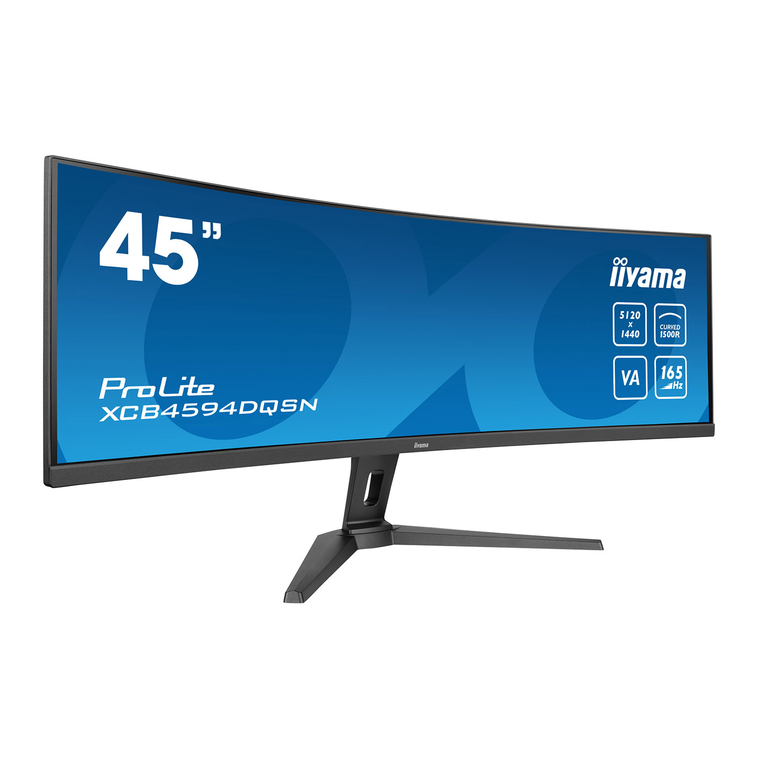 iiyama Prolite 45" Ultra-Wide 32:9 Quad QHD 165Hz Adaptive Sync Curved ...