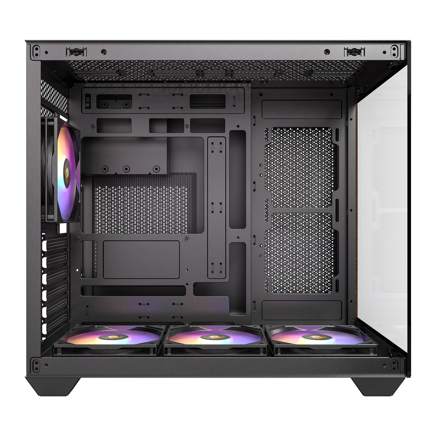 Antec CX800 Wood ARGB Mid Tower Tempered Glass Black PC Gaming Case ...