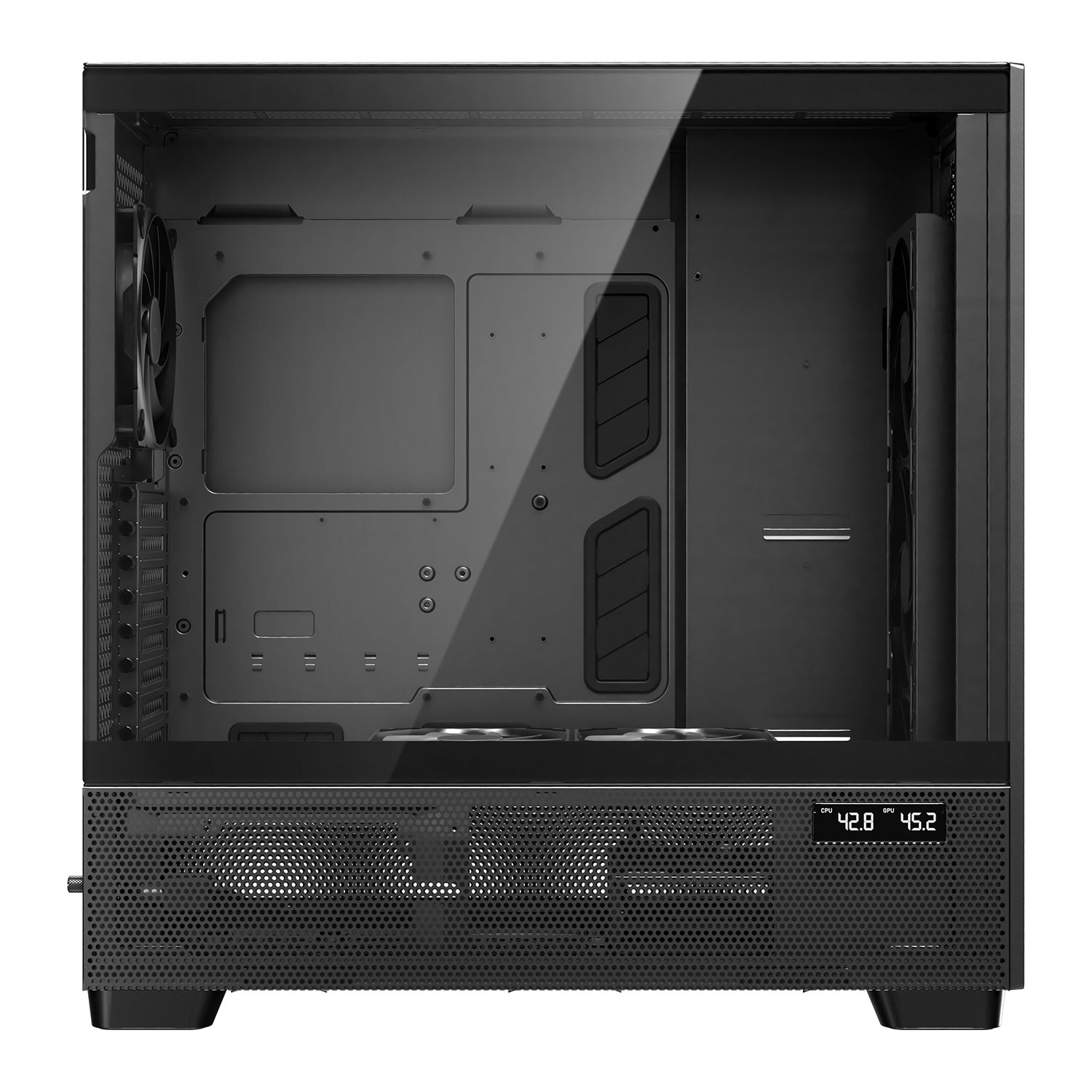 Antec Flux PRO Full Tower Tempered Glass Black/Wood PC Gaming Case ...