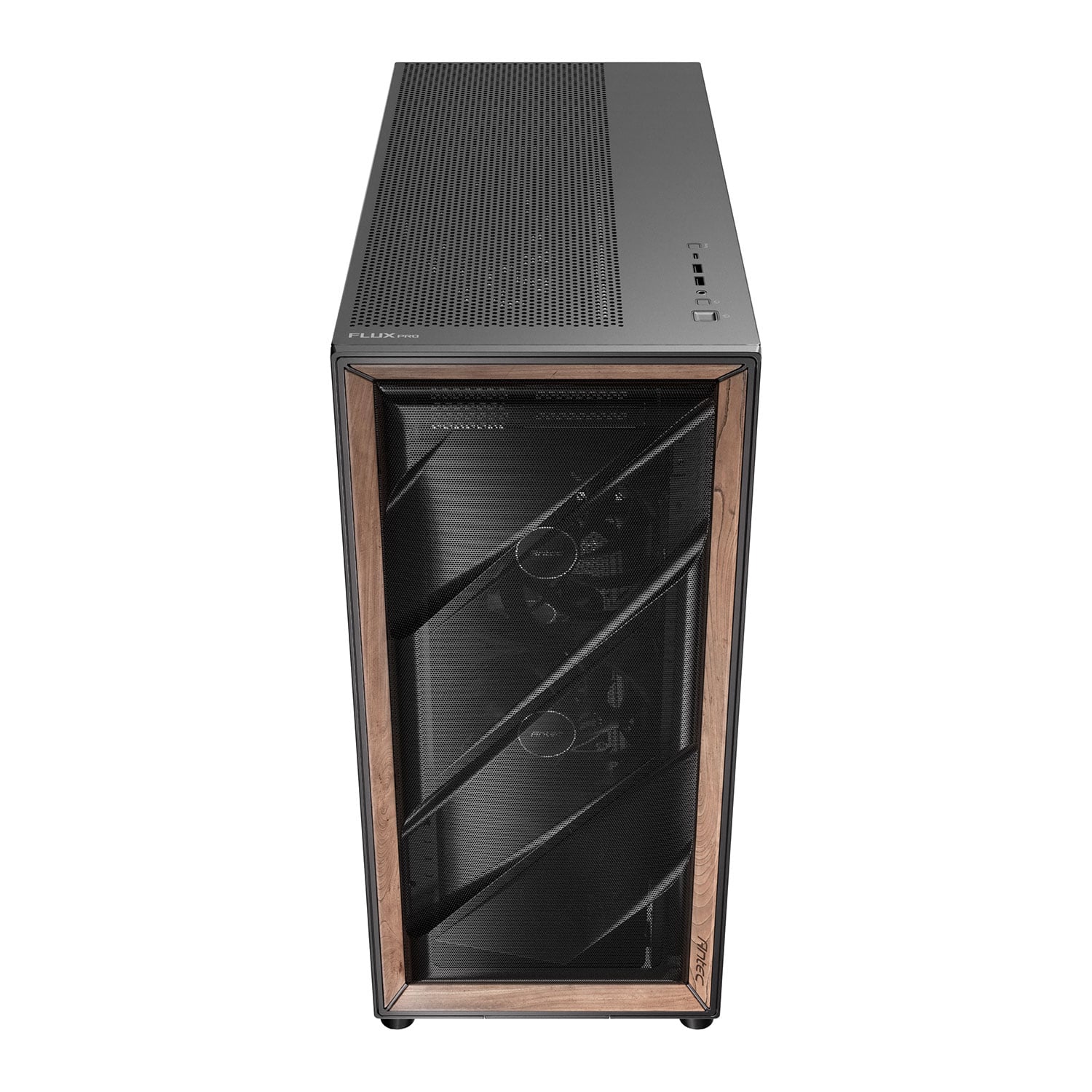Antec Flux PRO Full Tower Tempered Glass Black/Wood PC Gaming Case ...