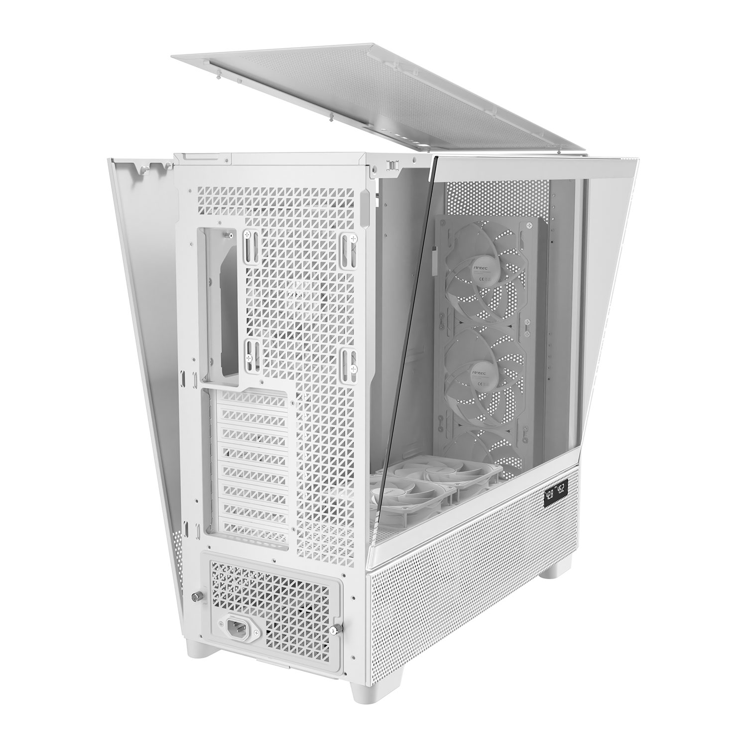 Antec Flux PRO Full Tower Tempered Glass White/Wood PC Gaming Case ...