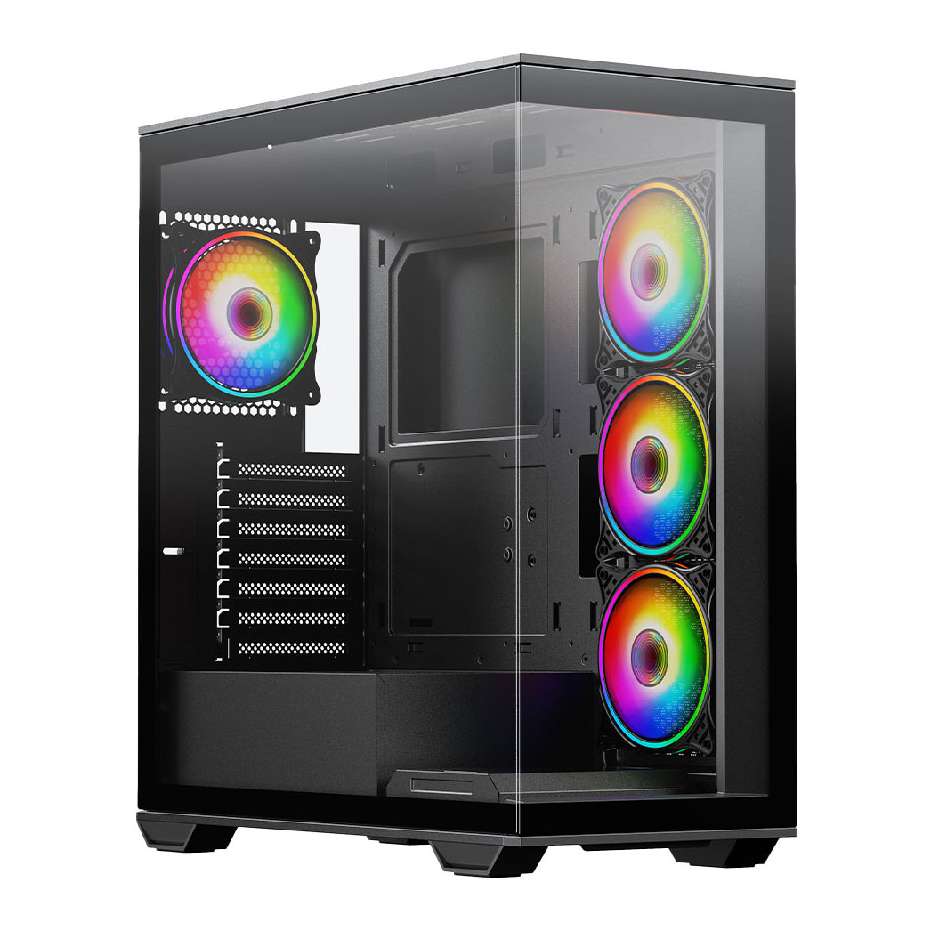 Vida Solus Black Tempered Glass ATX PC Gaming Case LN153719 - SOLUS-BLK ...