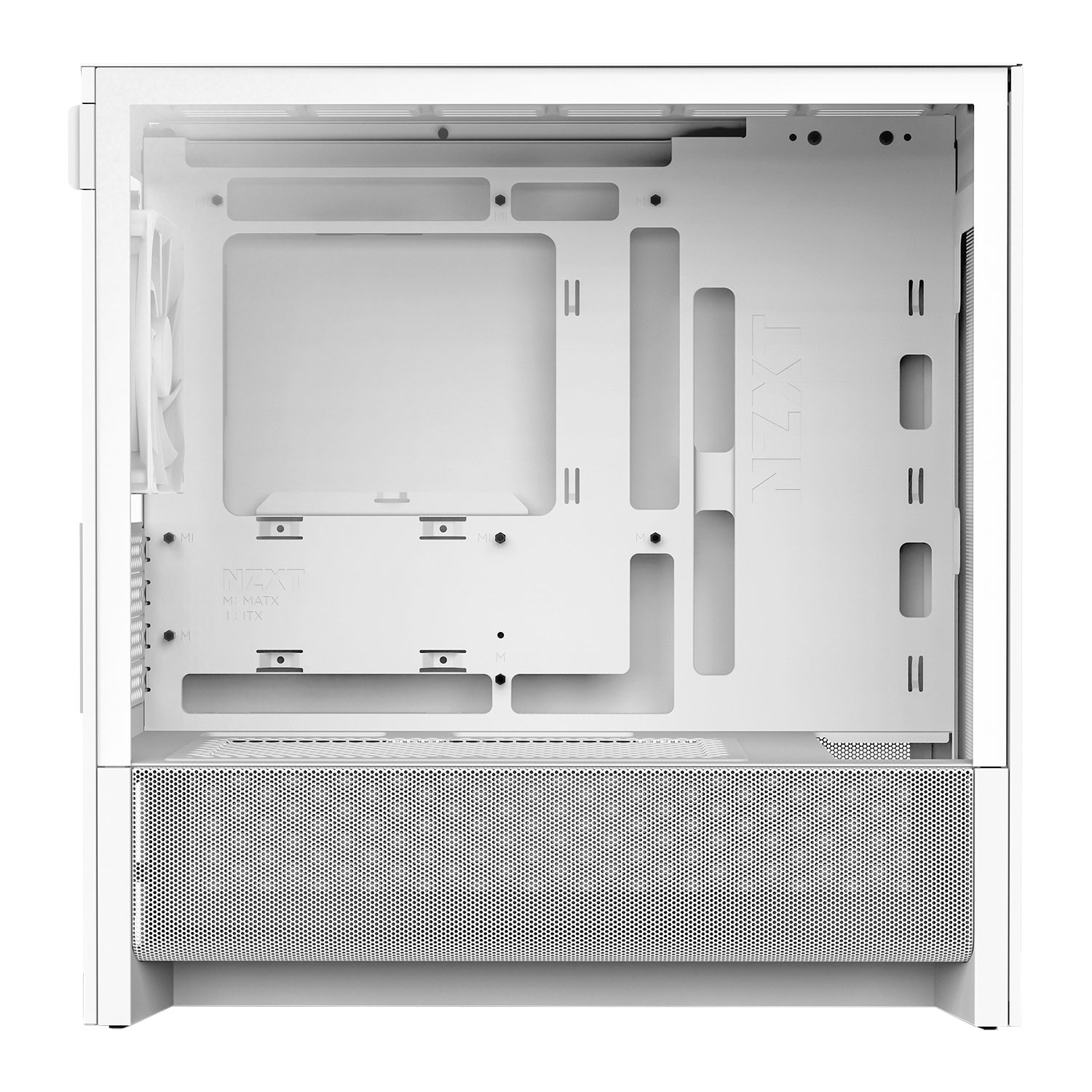 NZXT H3 Flow Tempered Glass White Micro-ATX PC Gaming Case LN157706 ...