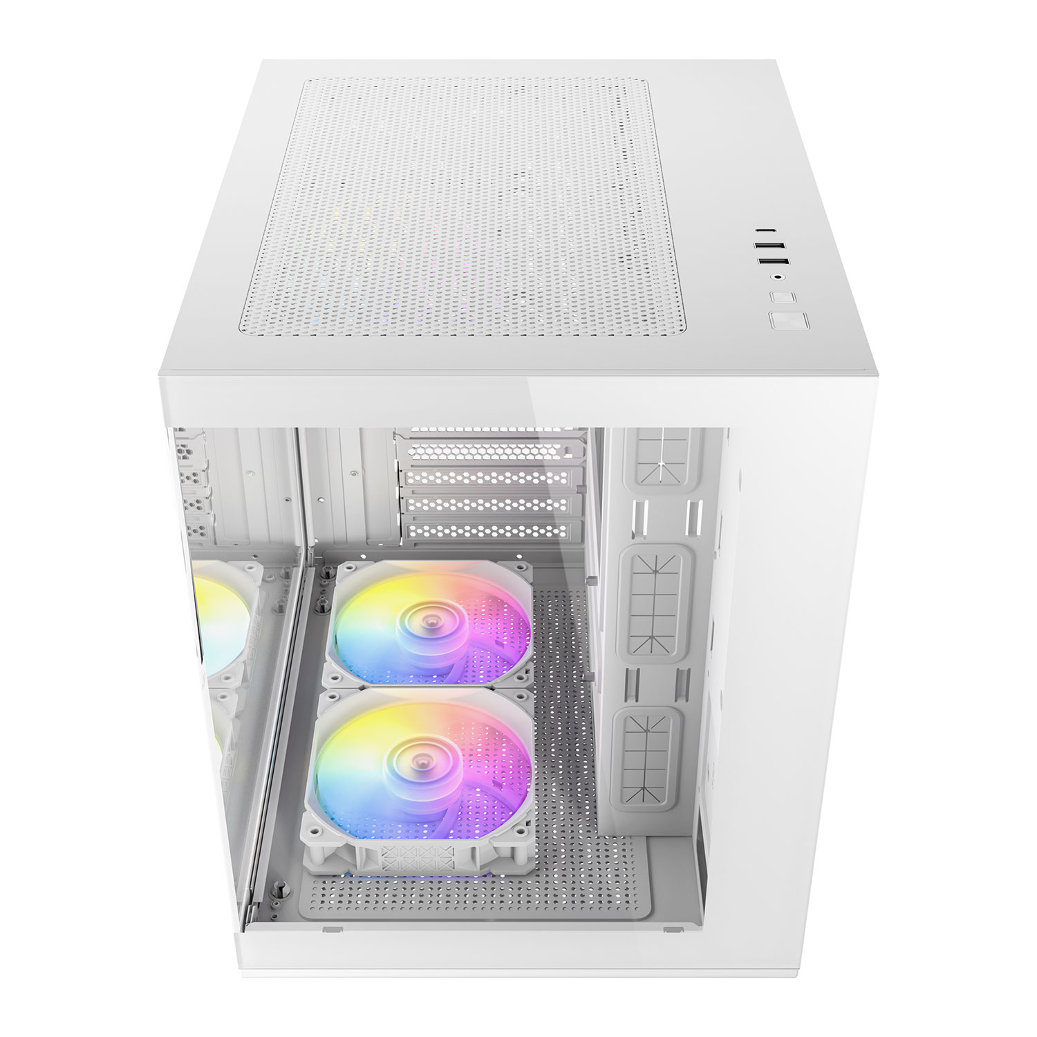 Antec CX60M ARGB Micro-ATX Mini Tower Tempered Glass White PC Gaming ...