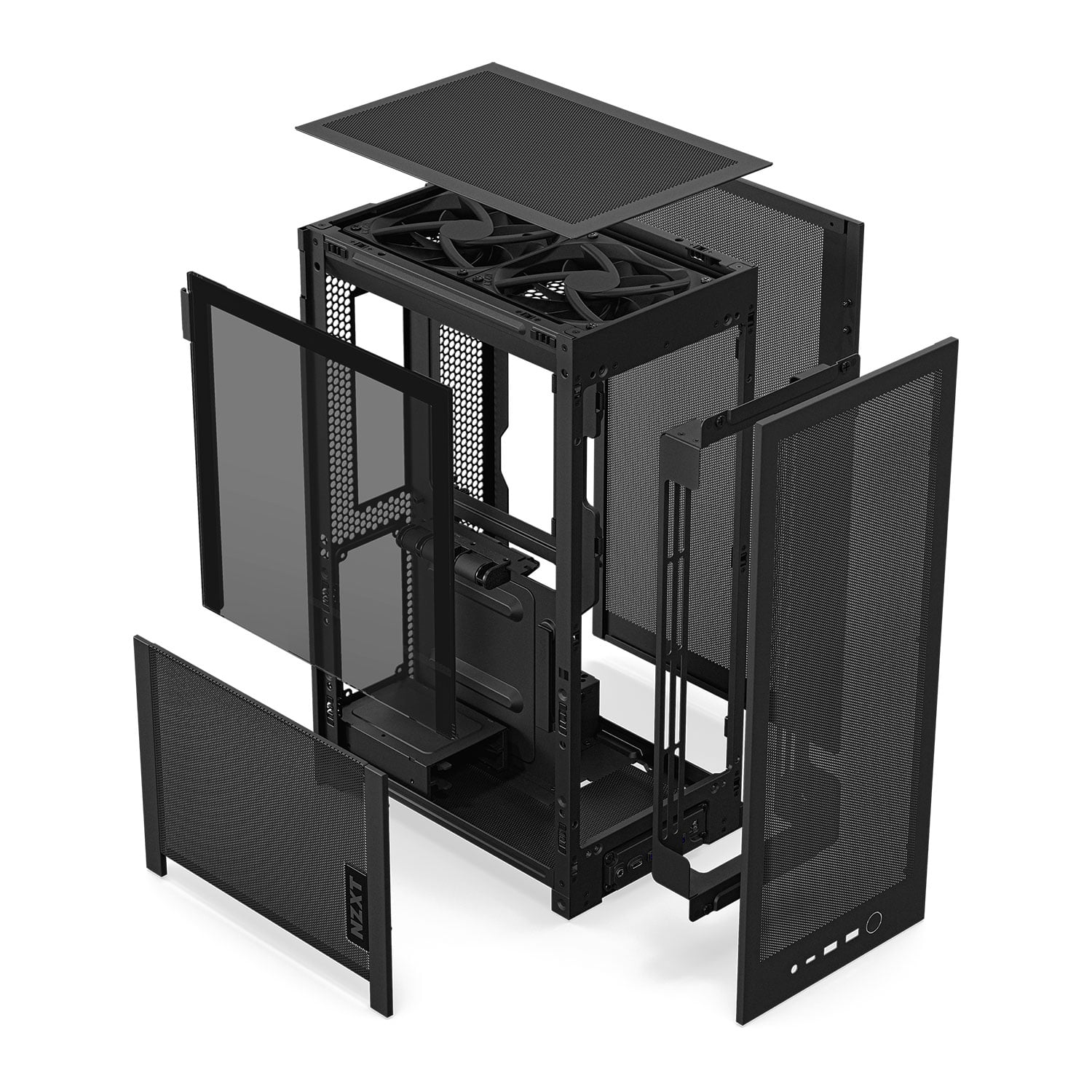 NZXT H2 Flow SFF Mini-ITX Black Tempered Glass PC Gaming Case LN165962 ...