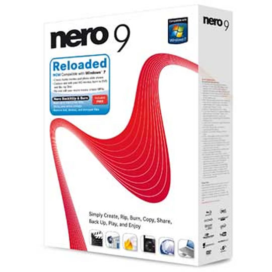 Nero 9 Reloaded - CD/DVD/*Bluray Media Software inc Nero Backup! Windows 7 Ready (Retail Box ...