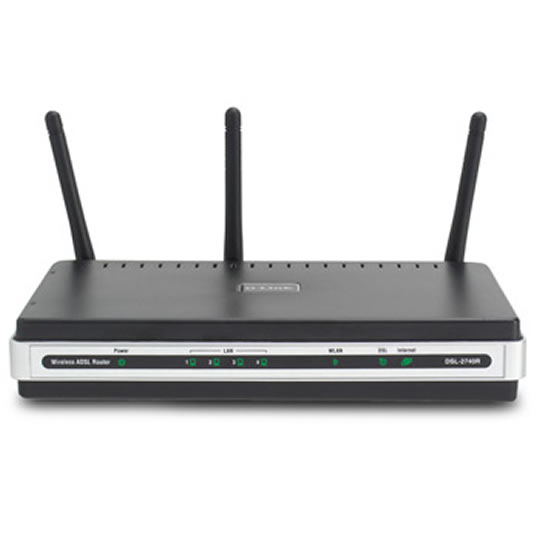 D-Link DSL-2740R/UK Wireless N ADSL2+ Router with 4 Port 10/100 Switch ...