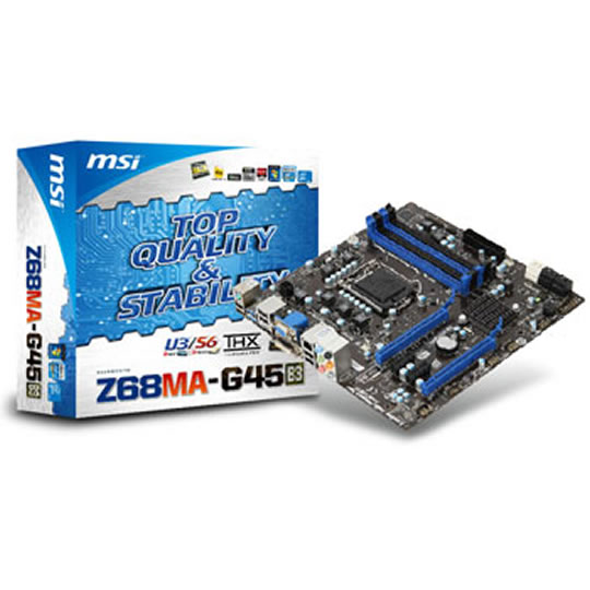 MSI Z68MA-G45 (B3) Intel Z68 Socket 1155 Motherboard LN40823 | SCAN UK