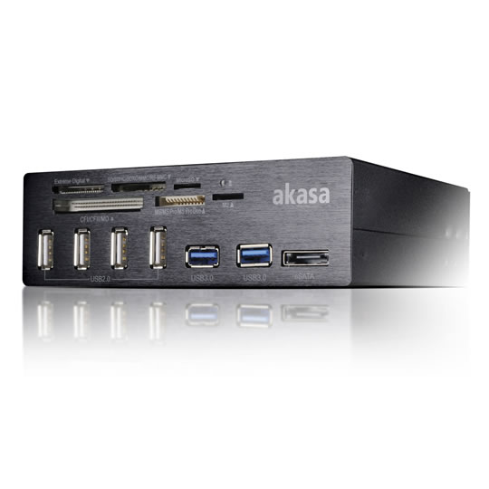 5.25" Akasa USB 3.0/2.0 Front Bay Multi Card Reader LN41906 - AK-HC ...