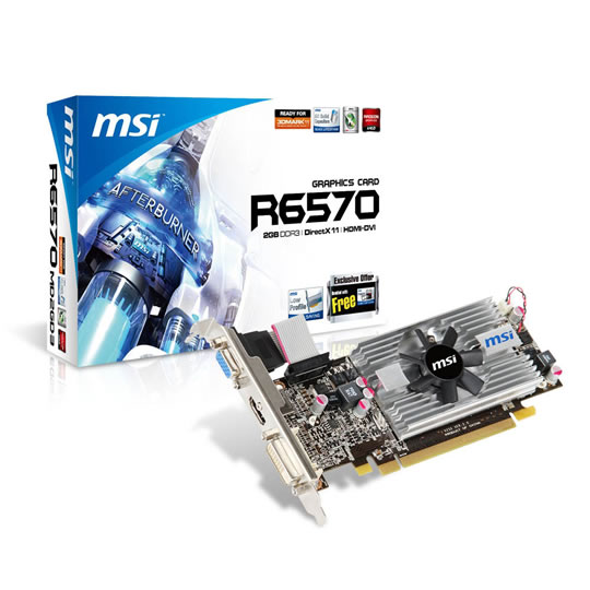 MSI HD 6570 Low Profile AMD Radeon Graphics Card - 2GB LN42921 - R6570 ...
