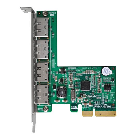 4 Port eSATA RAID Card with Port Multiplier from Highpoint RR644L ...