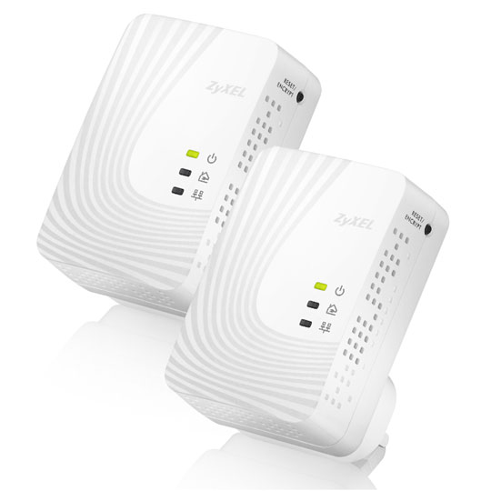ZyXEL PLA4201 V2 Twin Pack 500Mbps Mini Powerline Homeplug AV QoS Ready ...