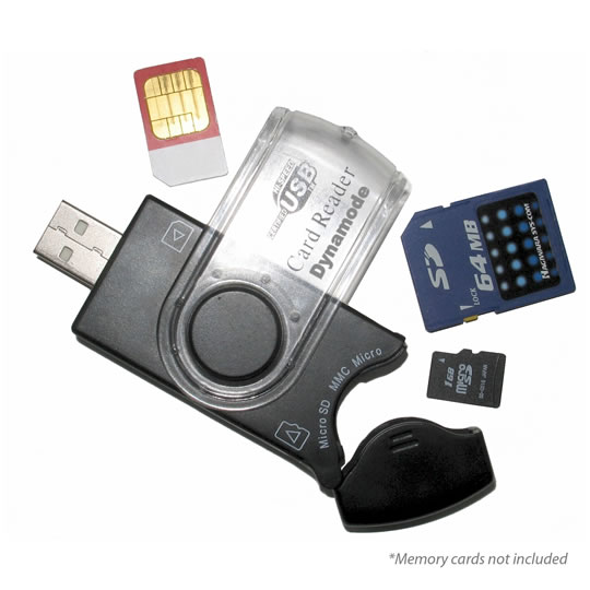 SIM / Flash USB stick Memory Card Reader from Dynamode LN46059 - USB-CR ...