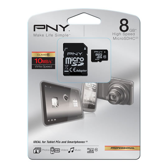 PNY 8GB Micro Secure Digital High Capcity (SDHC) Memory Card ...