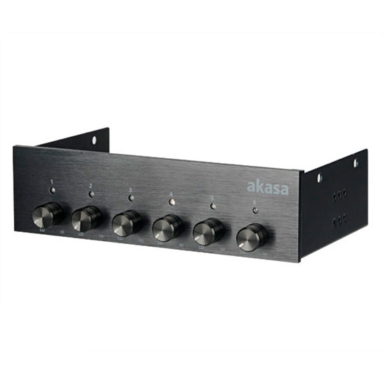 Black Aluminium Fan Controller for 5.25" front bay supporting 6 fans ...